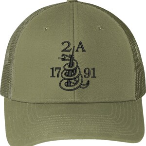 Gun 2A 1791 2nd Amendment Embroidered Baseball One Size Fits All ...