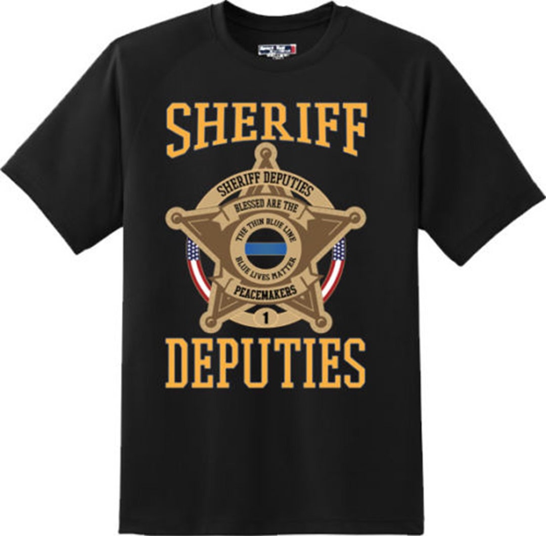Sheriff Deputies Thin Blue Line Police Department T Shirt Graphic Tee ...