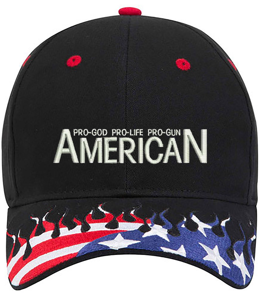 Pro-God Pro-Life Pro-Gun 1 Color Embroidered Structured Adjustable One ...