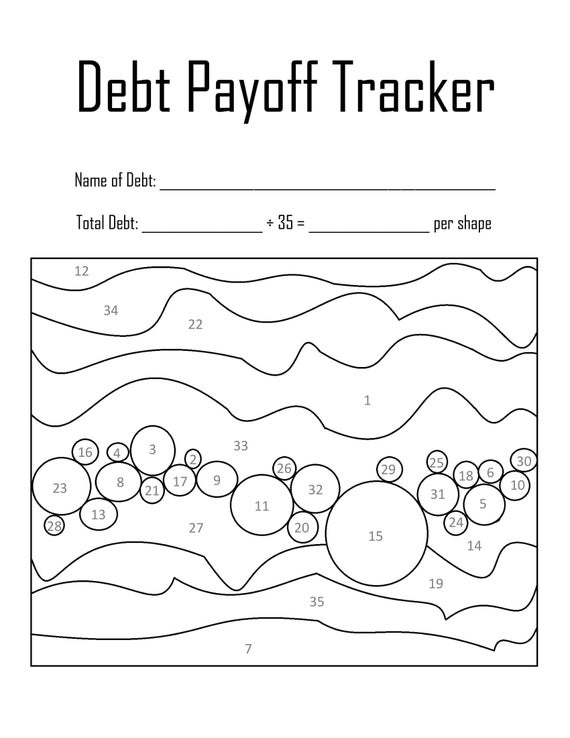 Debt Payoff Coloring Page