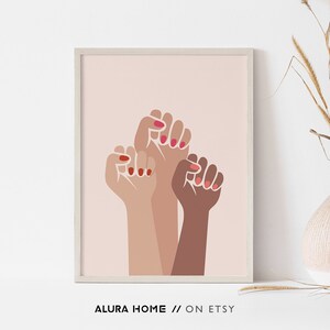 Girl Power Print Feminist Poster Feminist Wall Art Strong - Etsy