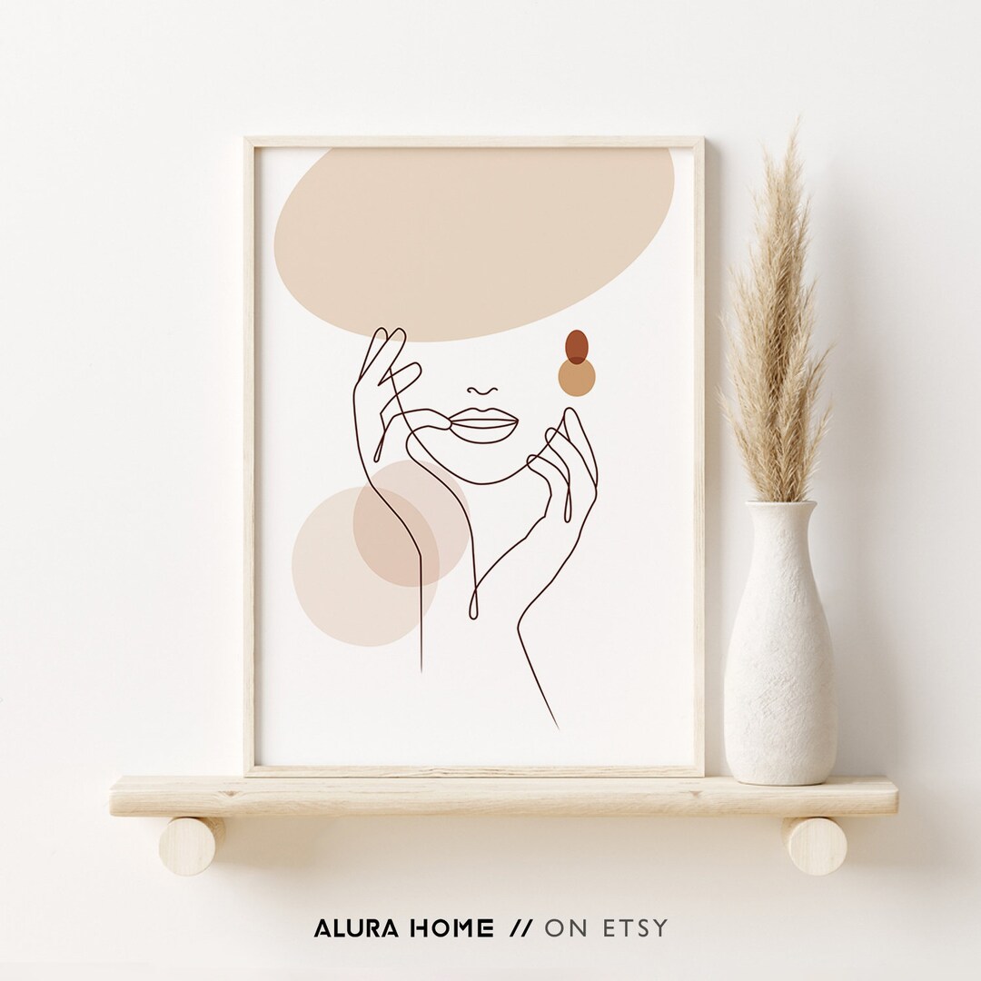Single Line Face Art Print Modern Woman Illustration Line Etsy