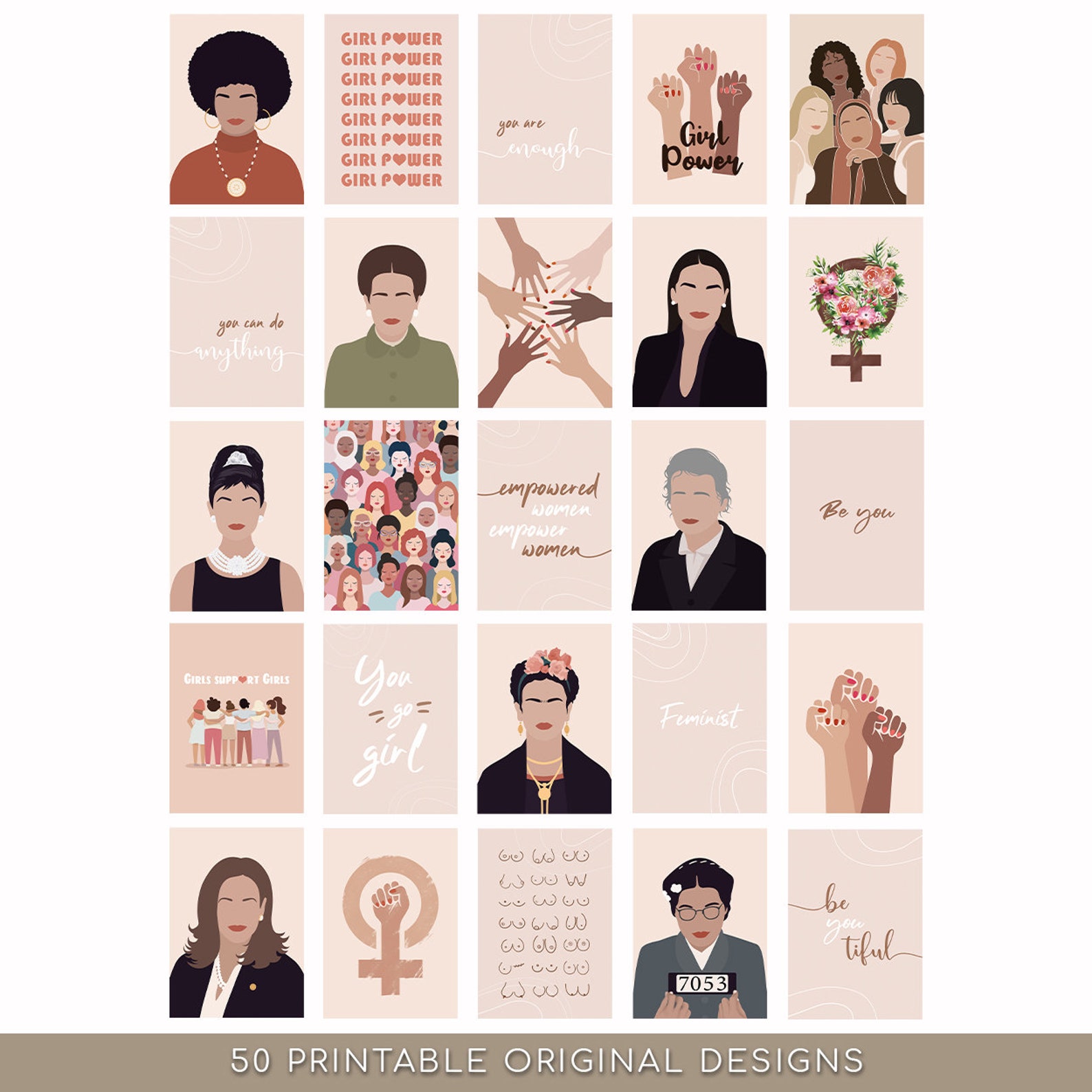 Feminist Collage Kit Gallery Wall Set Feminist Wall Collage Etsy
