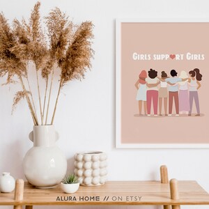 Girls Support Girls Print Feminist Poster Feminist Wall Art - Etsy