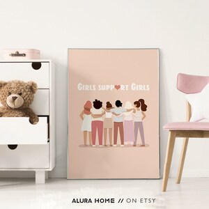 Girls Support Girls Print Feminist Poster Feminist Wall Art | Etsy