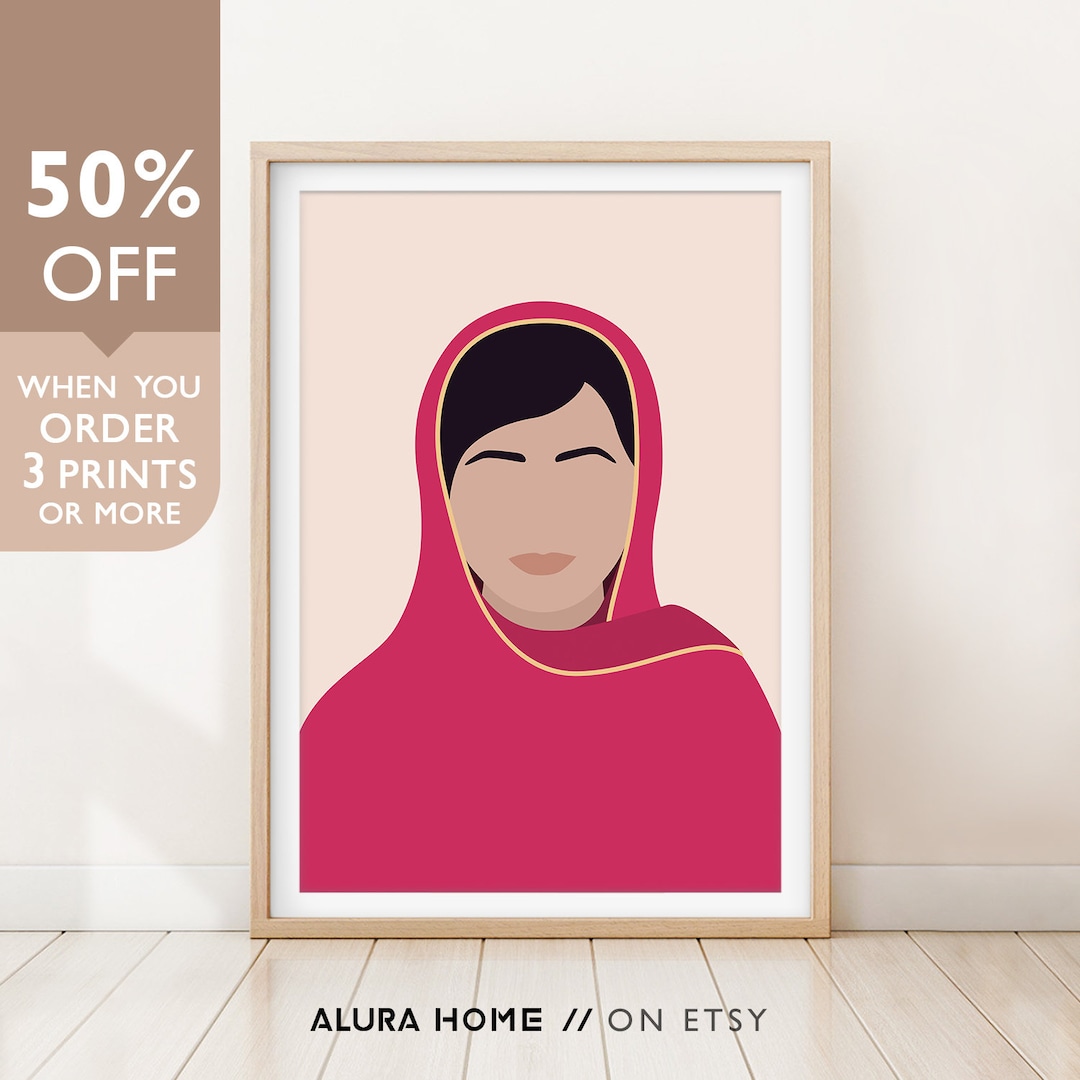 Malala Yousafzai Print, Feminist Poster, Malala Print, Feminist Icon ...