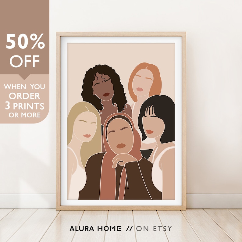 Women Empowerment Art Print Women Supporting Women Poster Etsy