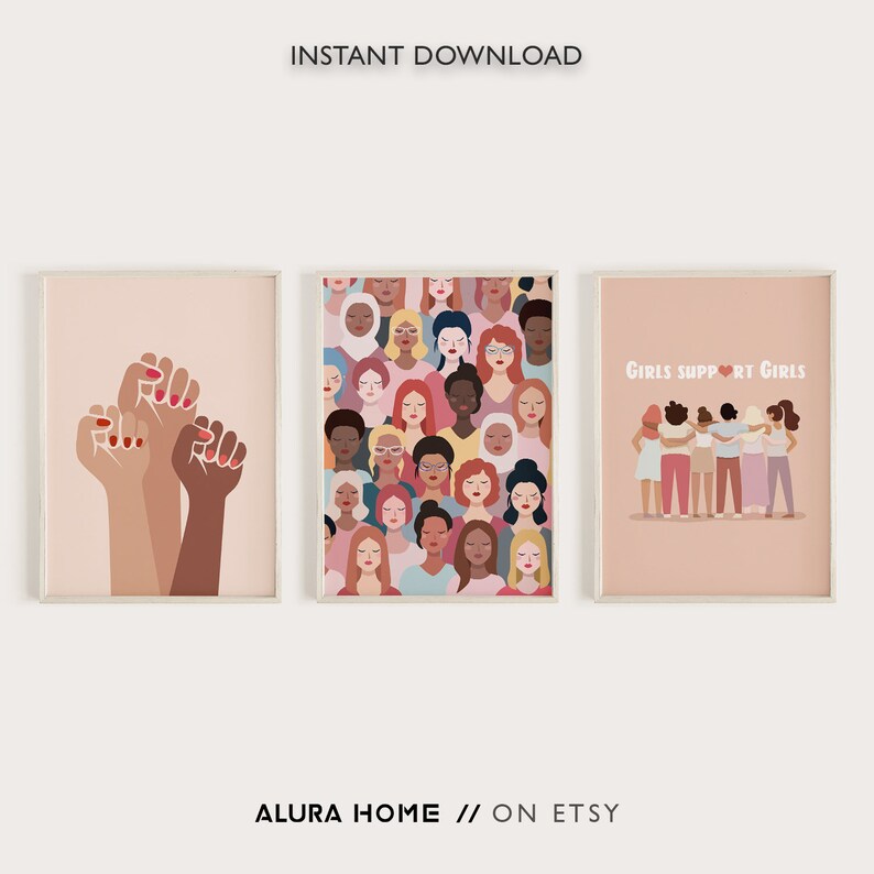 Set Feminist Prints Feminist Nursery Art Feminist Wall Art Etsy