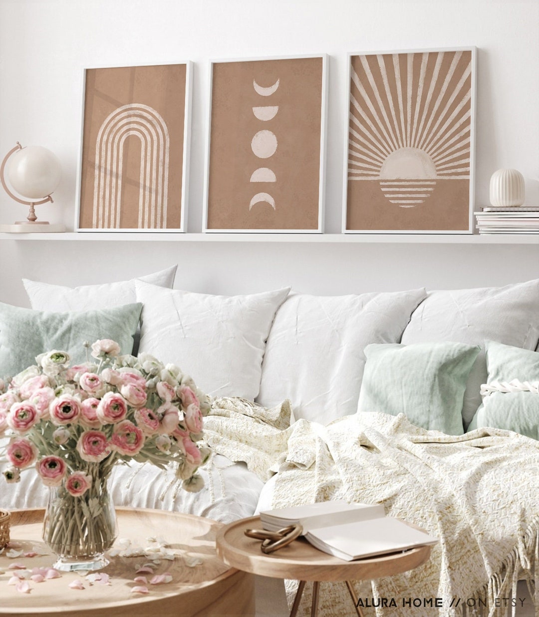 Gallery Wall Set of 3 Prints Boho Wall Decor Neutral Prints - Etsy Hong Kong