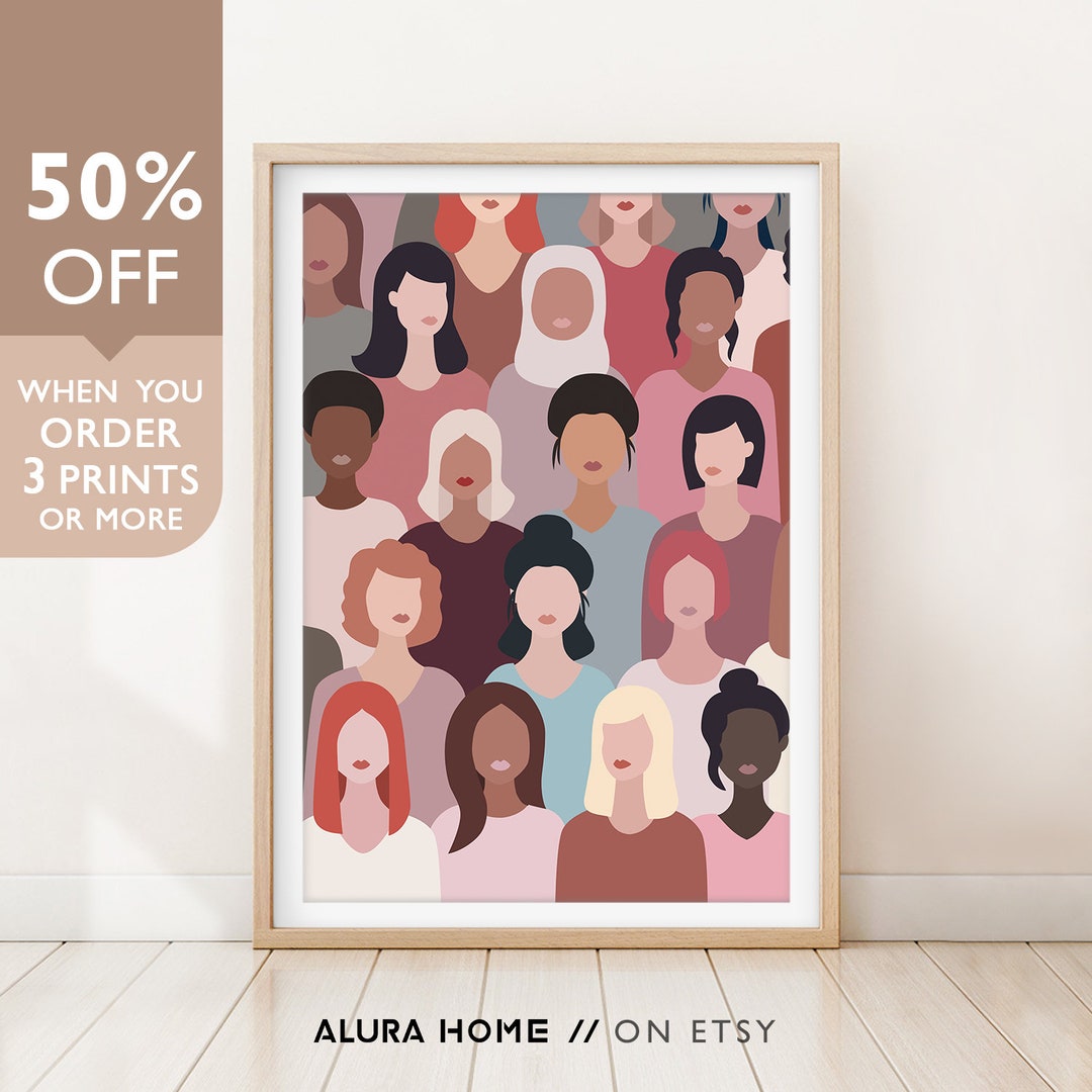 Starke Frauen Poster, Feministische Illustration, Starke Frauen Poster ...