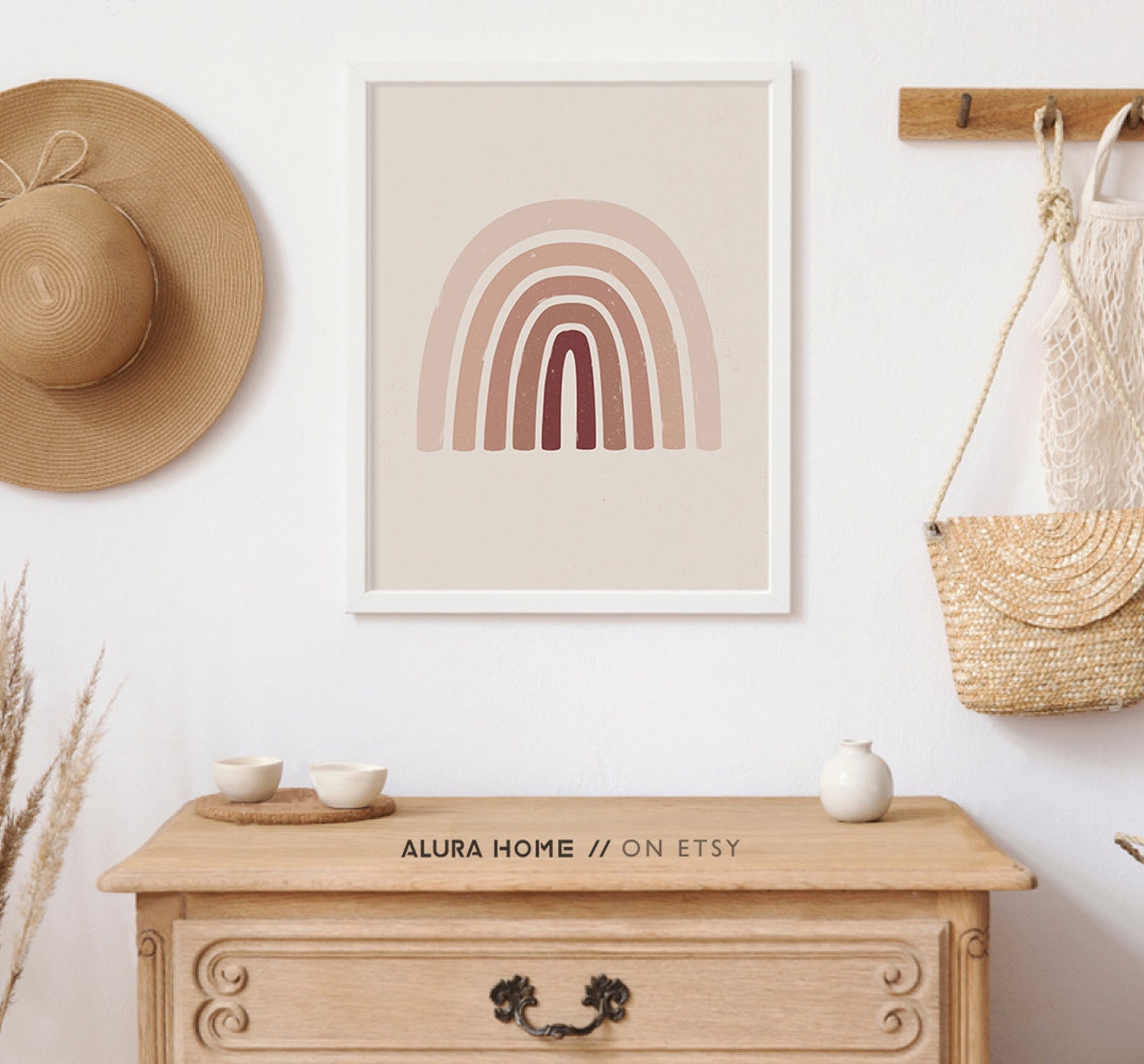 Abstract Rainbow Print Boho Rainbow Wall Art Minimalist | Etsy