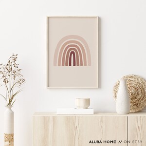 Abstract Rainbow Print, Boho Rainbow Wall Art, Minimalist Rainbow ...