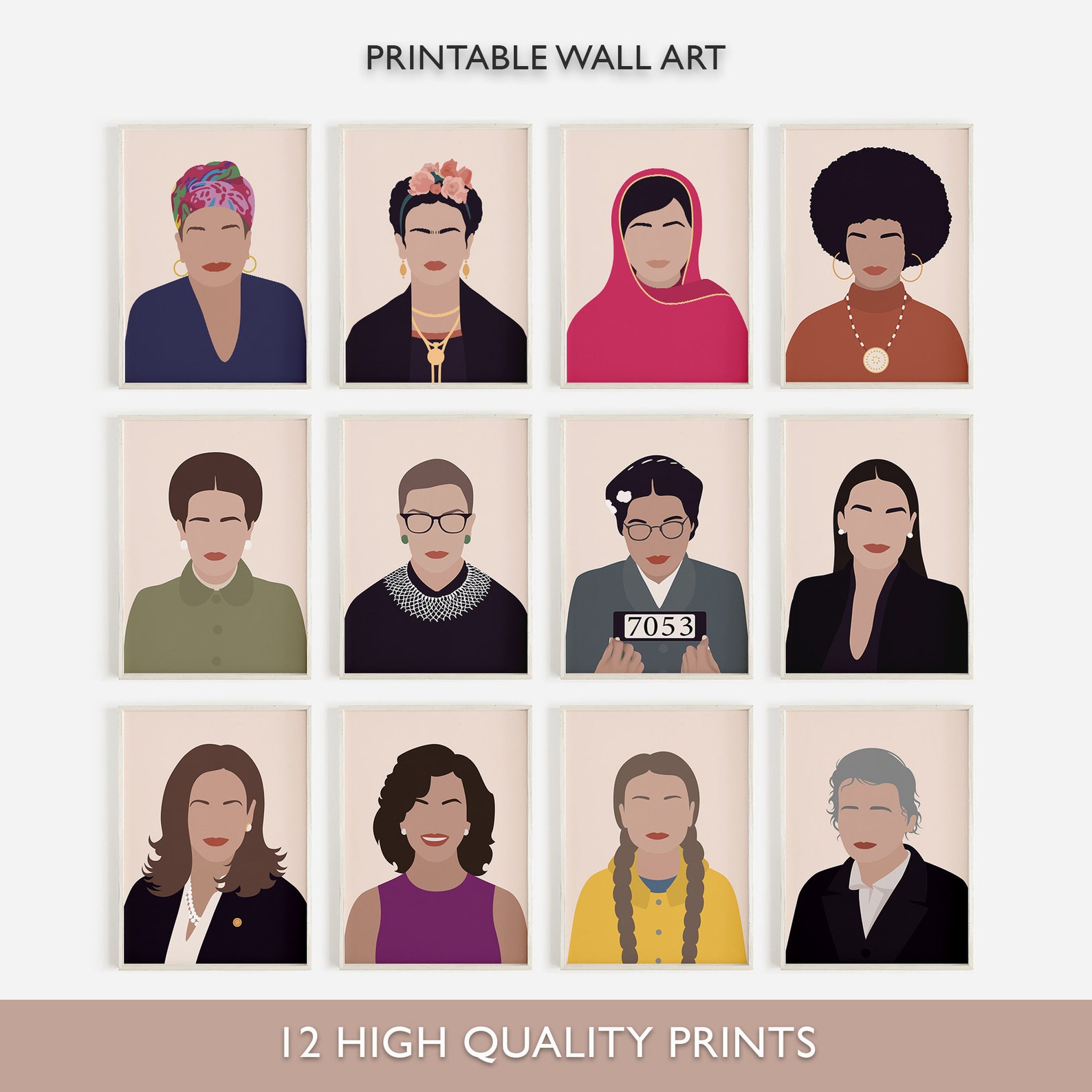 Set Feminist Icon Set of 12 Female Activists Prints - Etsy