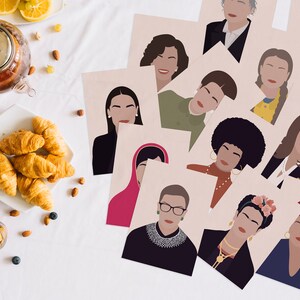 Set Feminist Icon, Set of 12 Female Activists Prints, Influential Women ...