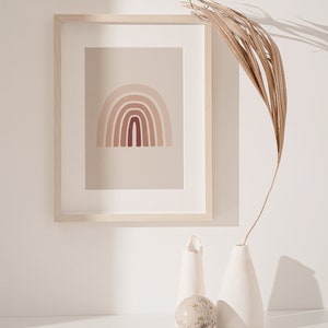 Abstract Rainbow Print Boho Rainbow Wall Art Minimalist | Etsy