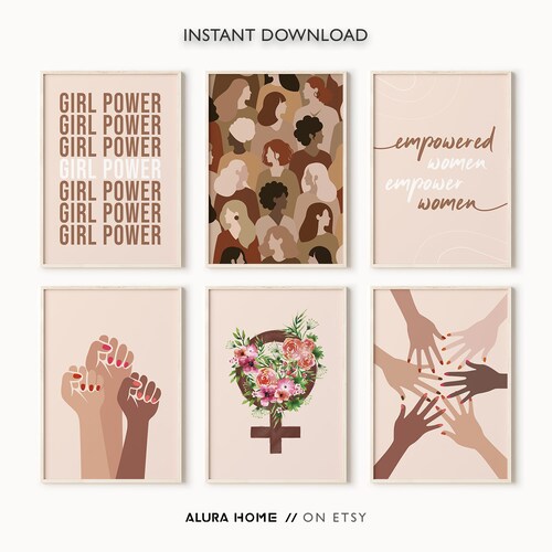 Feminist Collage Kit Gallery Wall Set Feminist Wall Collage Etsy