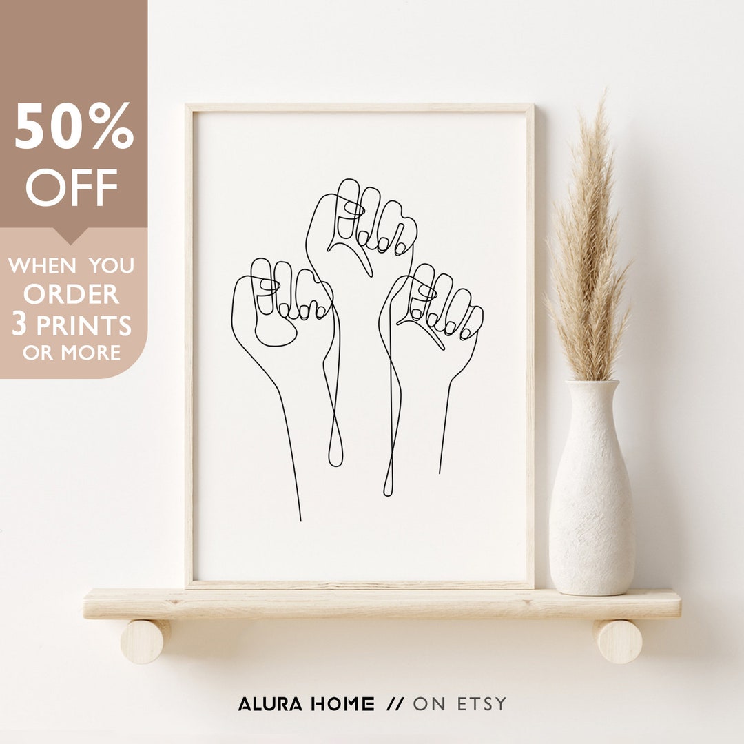 Feminist Art Print Girl Power Poster Feminism Art One Line - Etsy