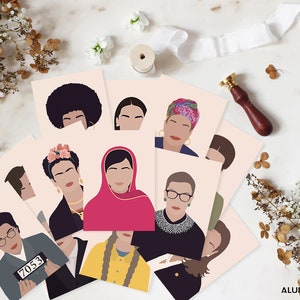 Set Feminist Icon, Set of 12 Female Activists Prints, Influential Women ...