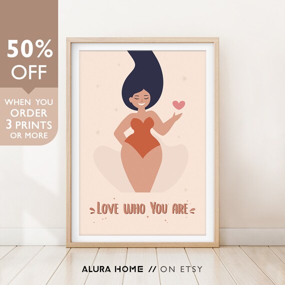 Love Yourself Print Girl Power Poster Body Positive Art - Etsy