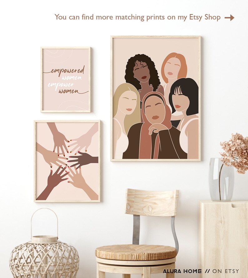 Women Empowerment Art Print Women Supporting Women Poster Etsy