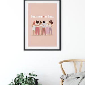 Girls Support Girls Print, Feminist Poster, Feminist Wall Art, Feminist ...