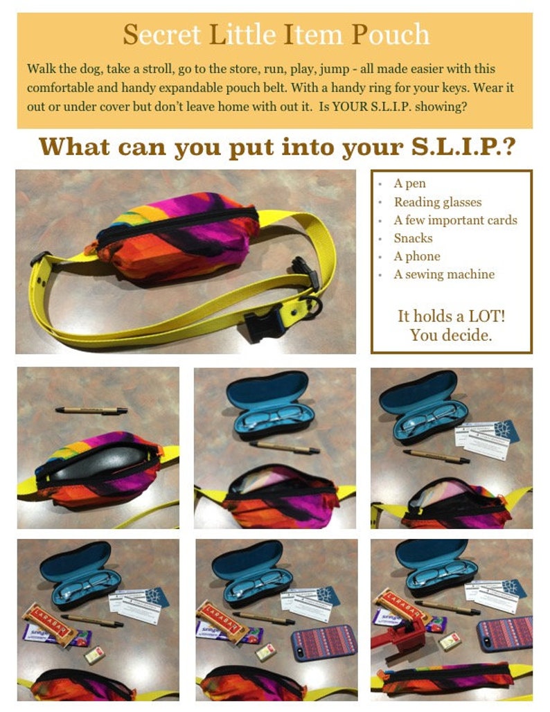 SLIP Secret Little Item Pouch Pattern for an expanding | Etsy