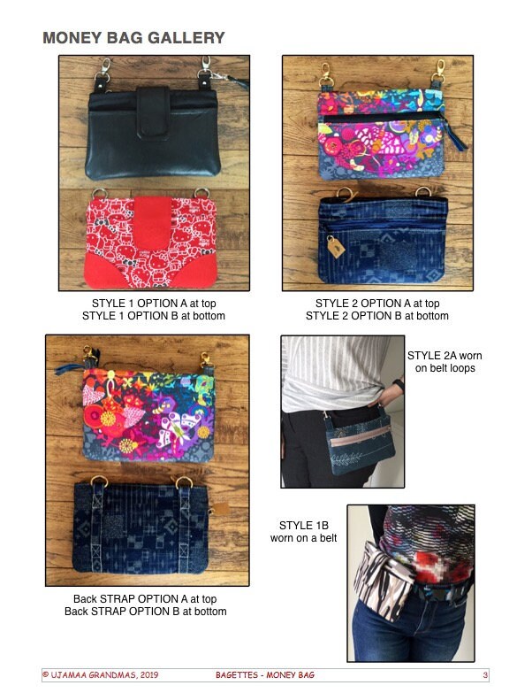 MONEY BAG - Pattern for a Waist/hip/cross Body Bag - Etsy