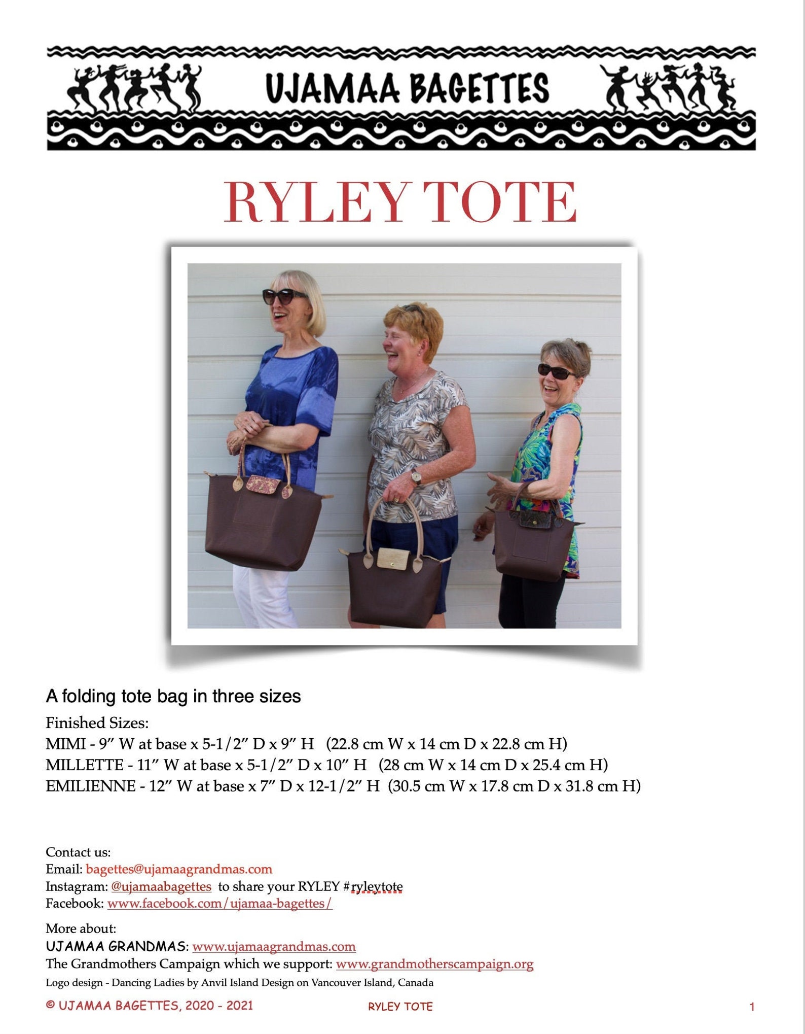 RYLEY TOTE - Pattern for a Sturdy Tote in Three Sizes - Etsy
