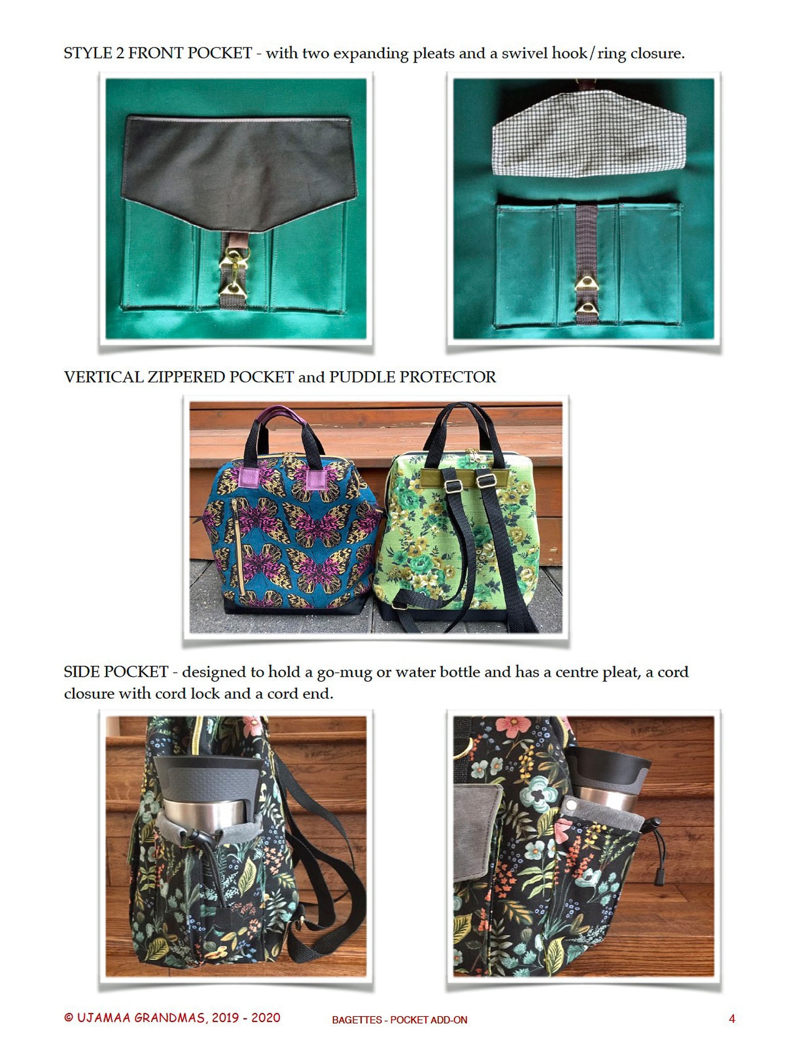 POCKET ADD-ON Patterns for Retreat Backpack - Etsy