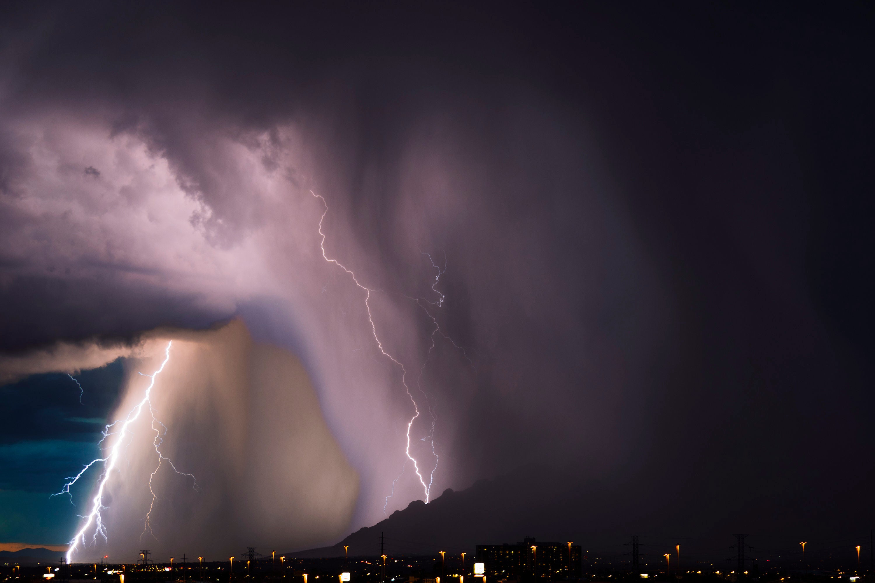 Dynamic Lightning Over Mountain Digital Print | Abstract Storm Art ...