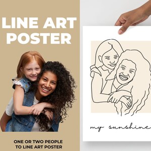 Custom Line Drawing Poster Custom Portrait Poster Line Art - Etsy