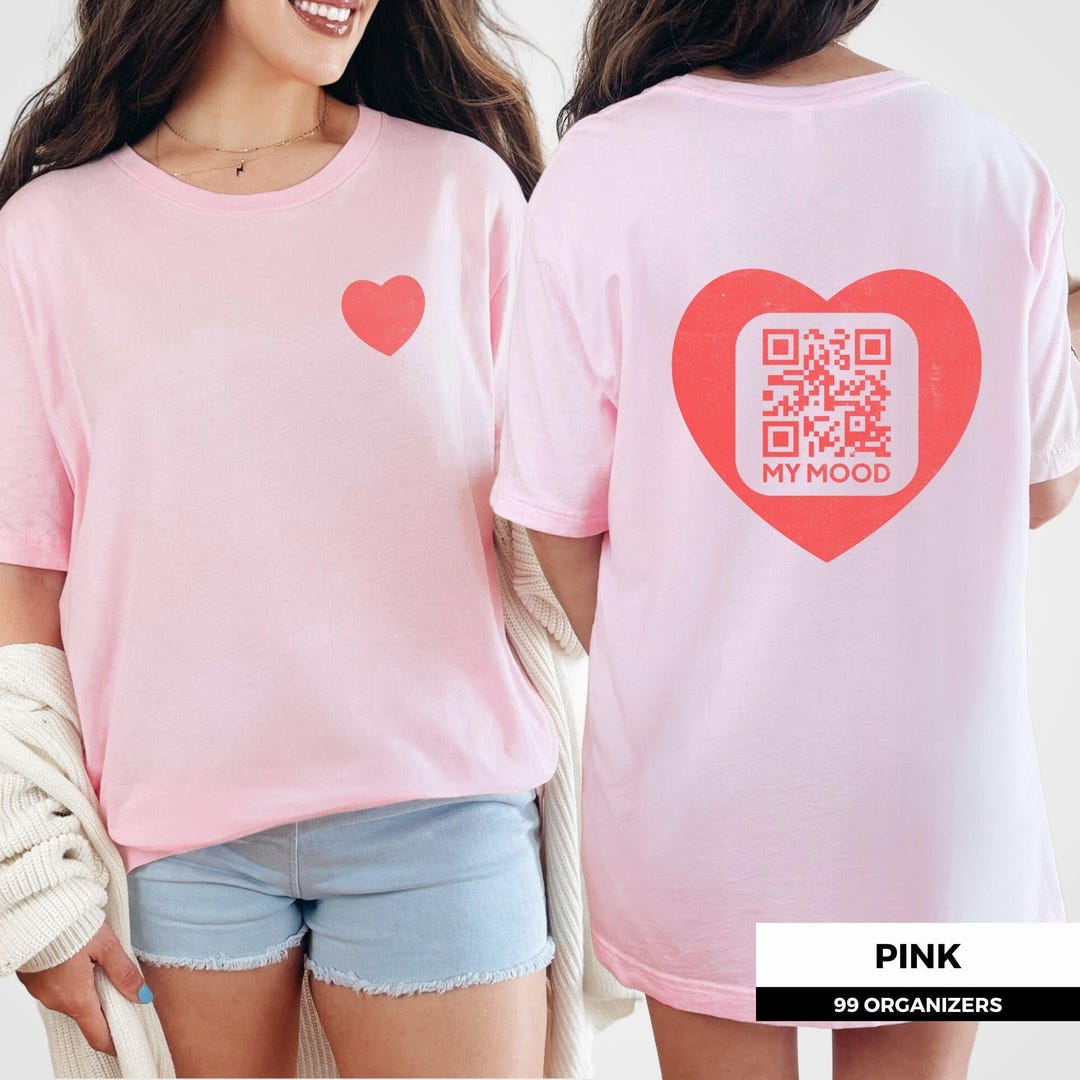 Custom QR Code Heart Shirt Funny Valentines QR Code Shirt, Valentines ...