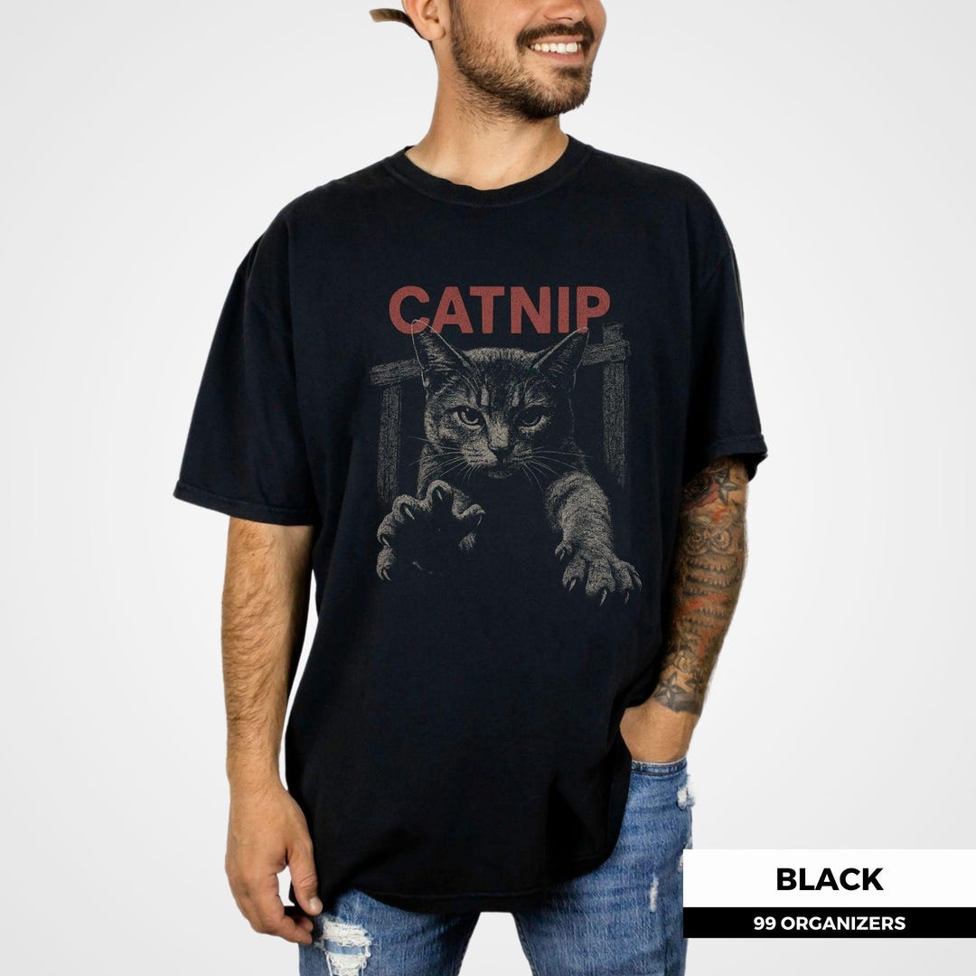 Catnip T-shirt - Funny Cat Meme Shirt, Vintage Cat Graphic Tee, Catnip ...