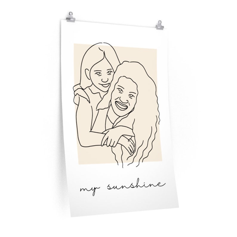 Custom Line Drawing Poster Custom Portrait Poster Line Art - Etsy