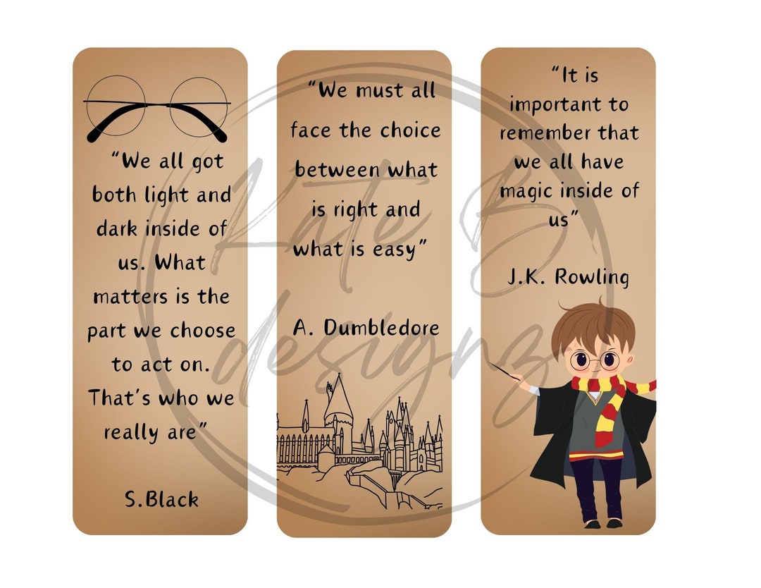 Wizard Quote Digital Bookmarks, 6 Pack Digital Print Bookmarks, Digital ...