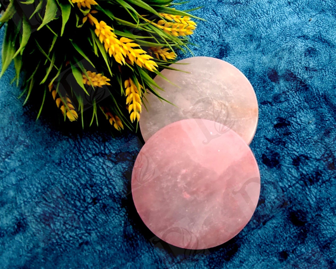 Set of 4,alabaster Round Marble Handmade Coasters or Natural Stone Tea ...