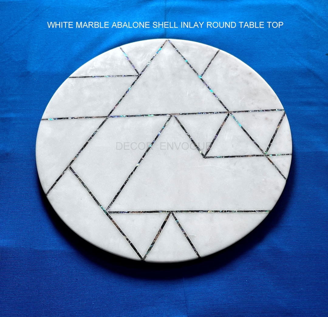 Custom Size Natural White Marble Handmade Round, Bedside, Bistro Table ...