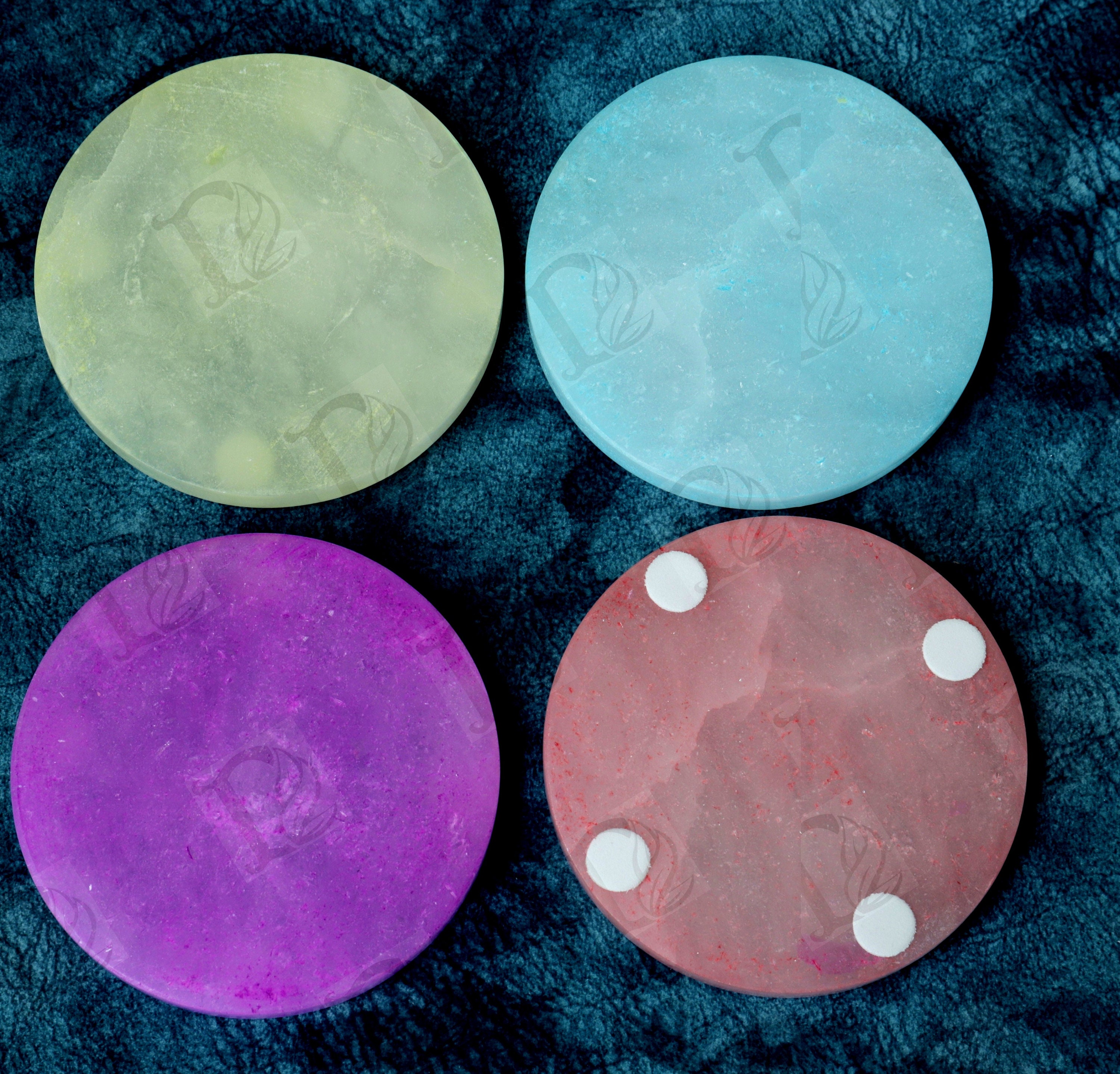 Set of 4Alabaster Round Marble CoastersNatural Stone | Etsy