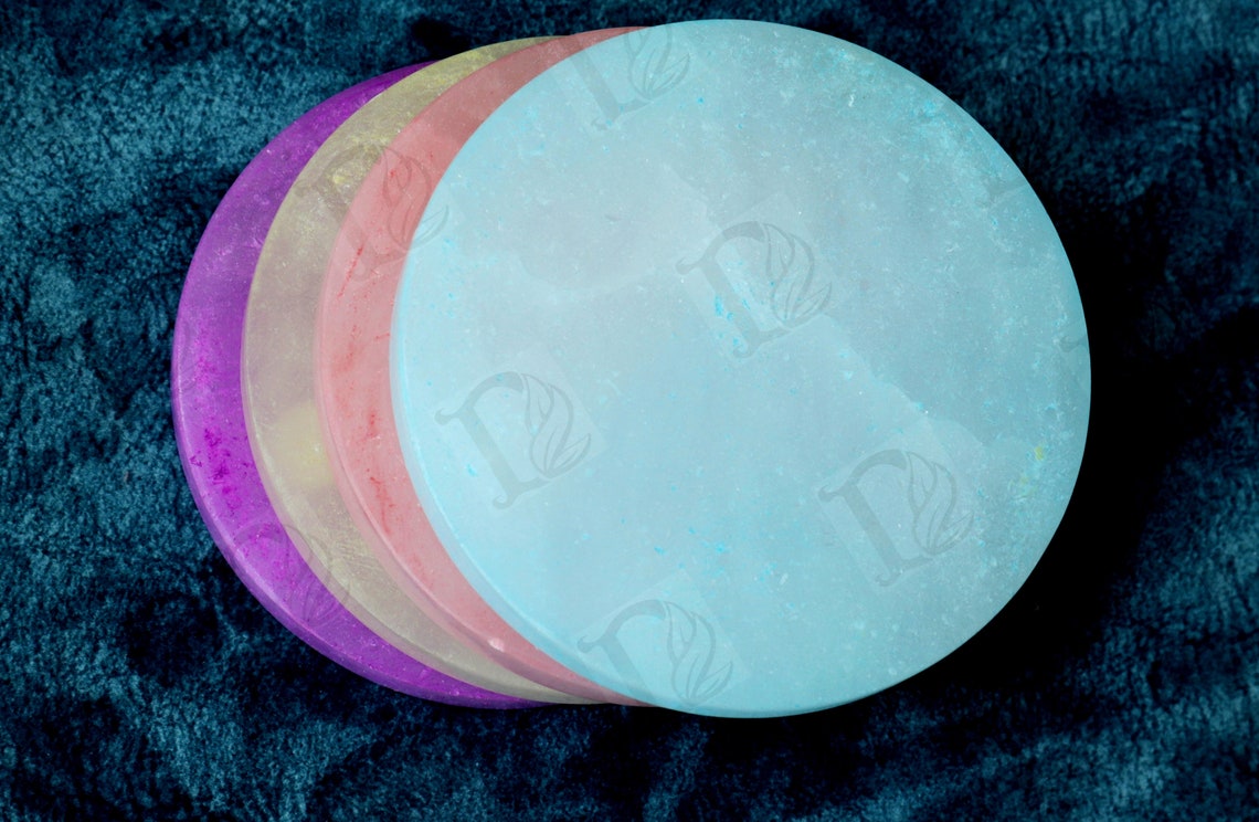 Set of 4,alabaster Round Marble Coasters,natural Stone Coasters,diy ...