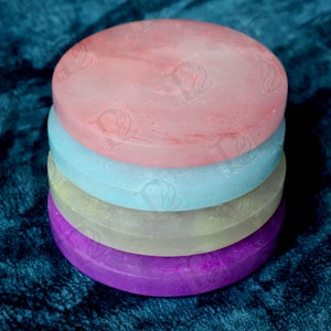 Set of 4,alabaster Round Marble Coasters,natural Stone Coasters,diy ...