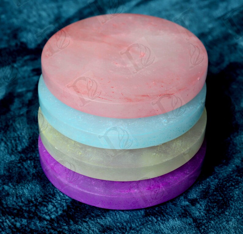 Set of 4,alabaster Round Marble Coasters,natural Stone Coasters,diy ...