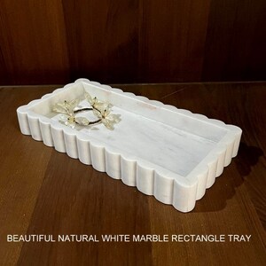 White Rectangle Natural Marble Storage Tray ,catchall Tray, Tray for ...