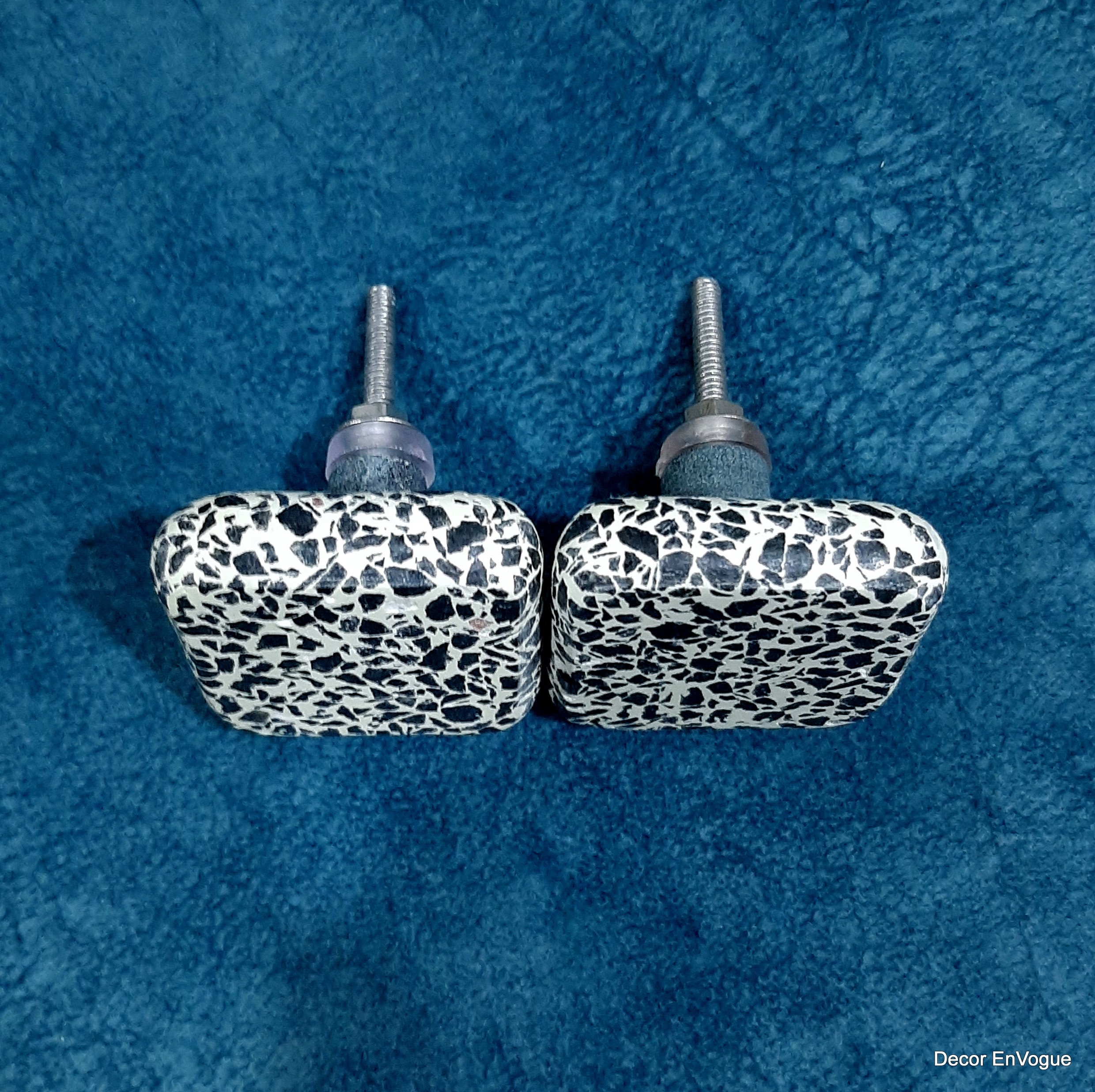 Set of Square Concrete Terrazzo Stone Pulls Marble Cabinet | Etsy