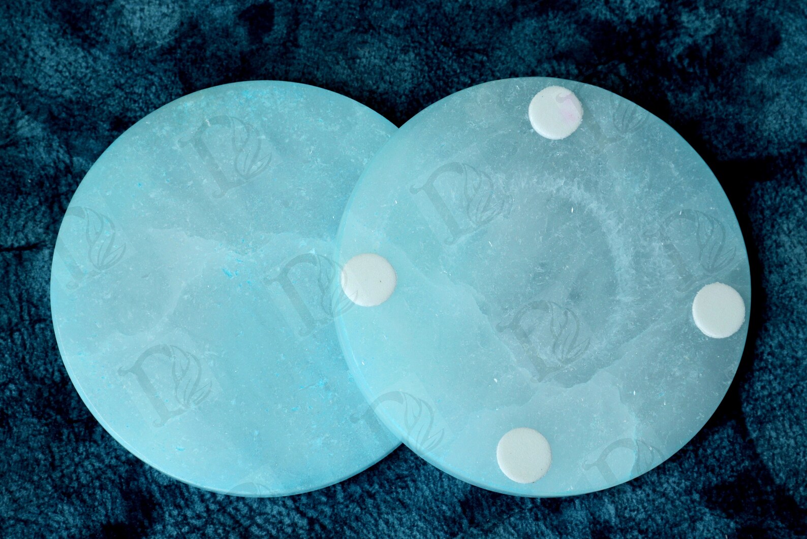 Set of 4,alabaster Round Marble Handmade Coasters or Natural Stone Tea ...