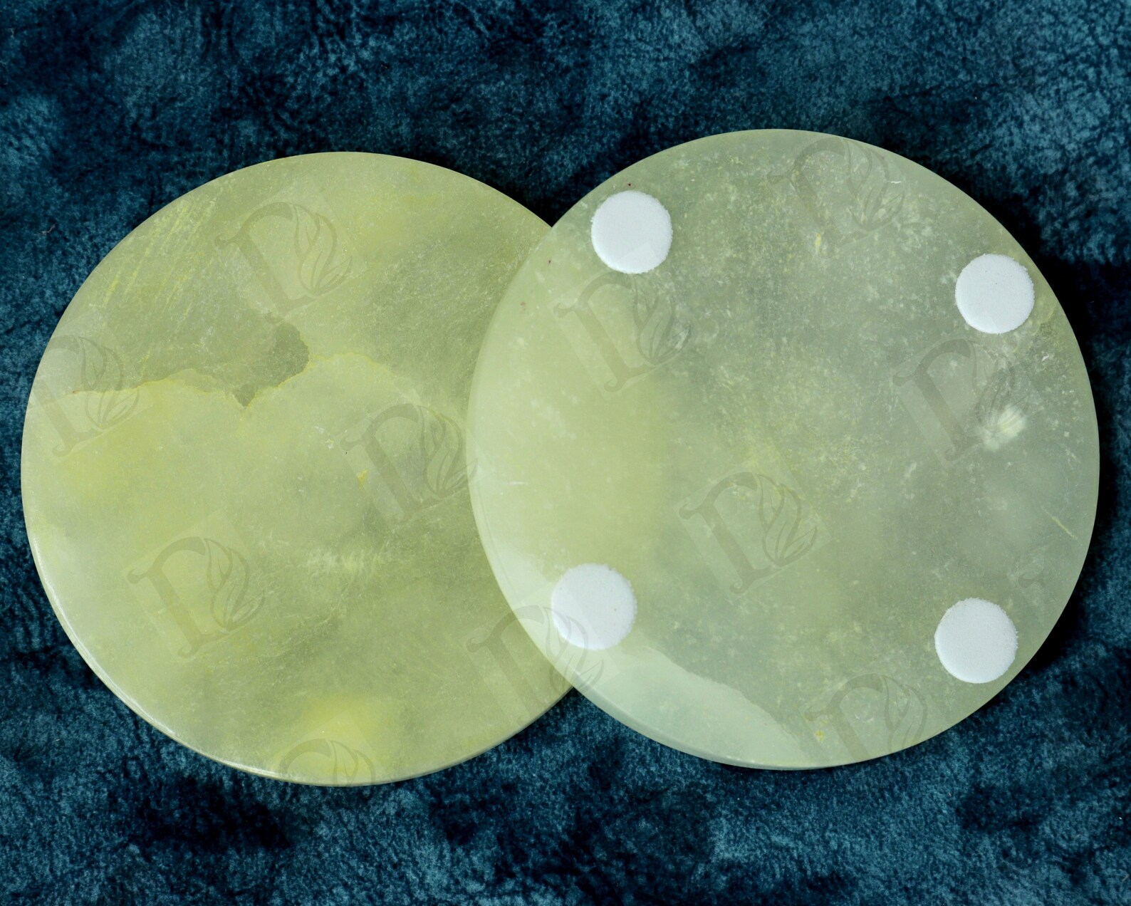 Set of 4,alabaster Round Marble Handmade Coasters or Natural Stone Tea ...