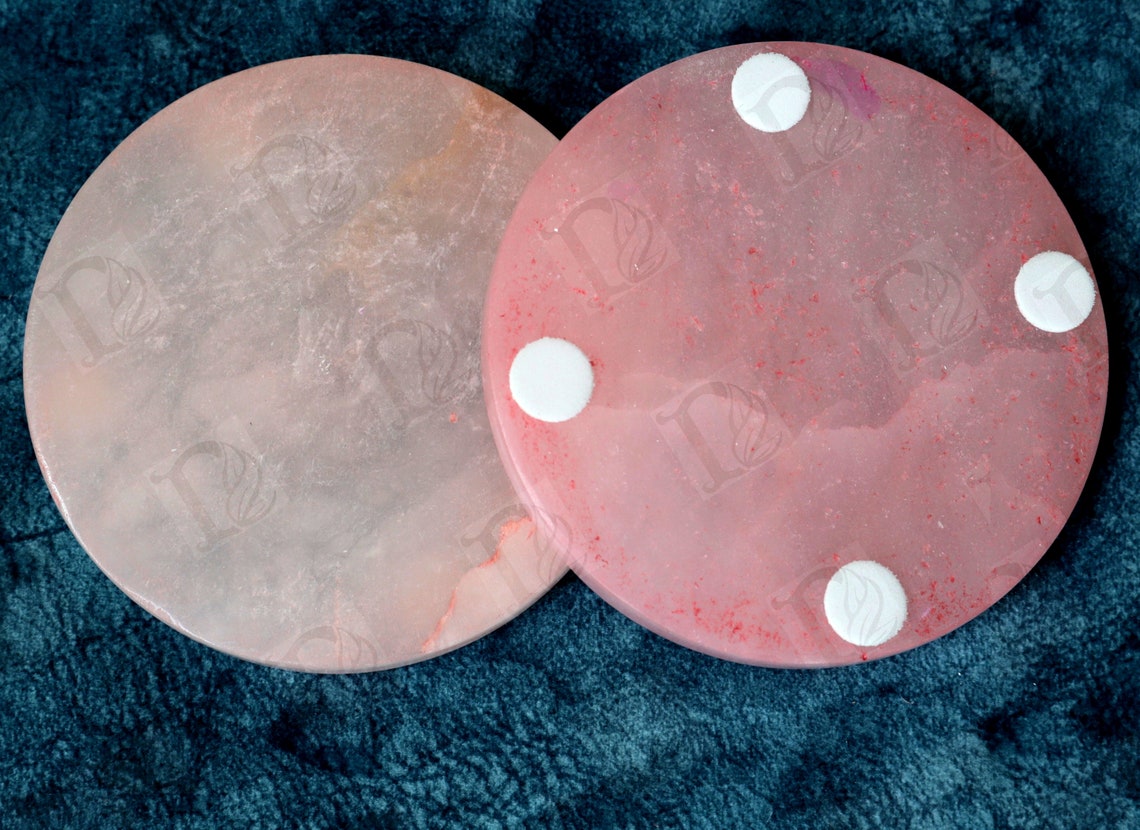 Set of 4Alabaster Round Marble Handmade Coasters or Natural | Etsy