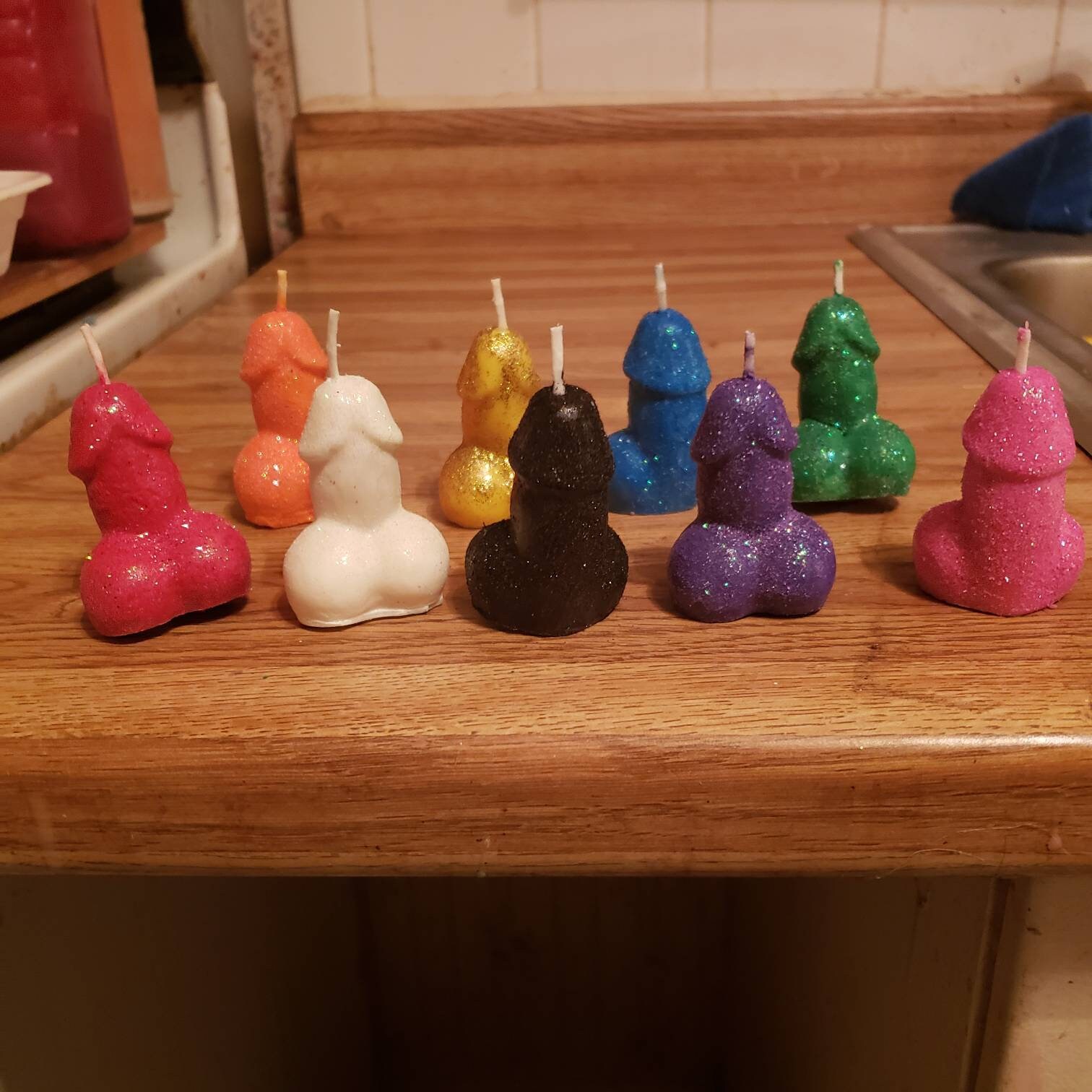 Handmade 2.5 Glittery Penis Candles. Sparkly Penis - Etsy