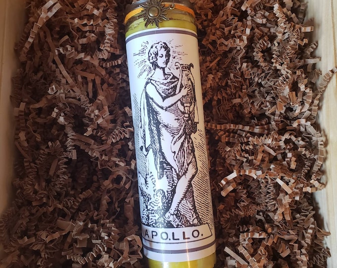 8 Handmade Greek God Apollo Candle W/ Sun Charm. Scented and Infused ...
