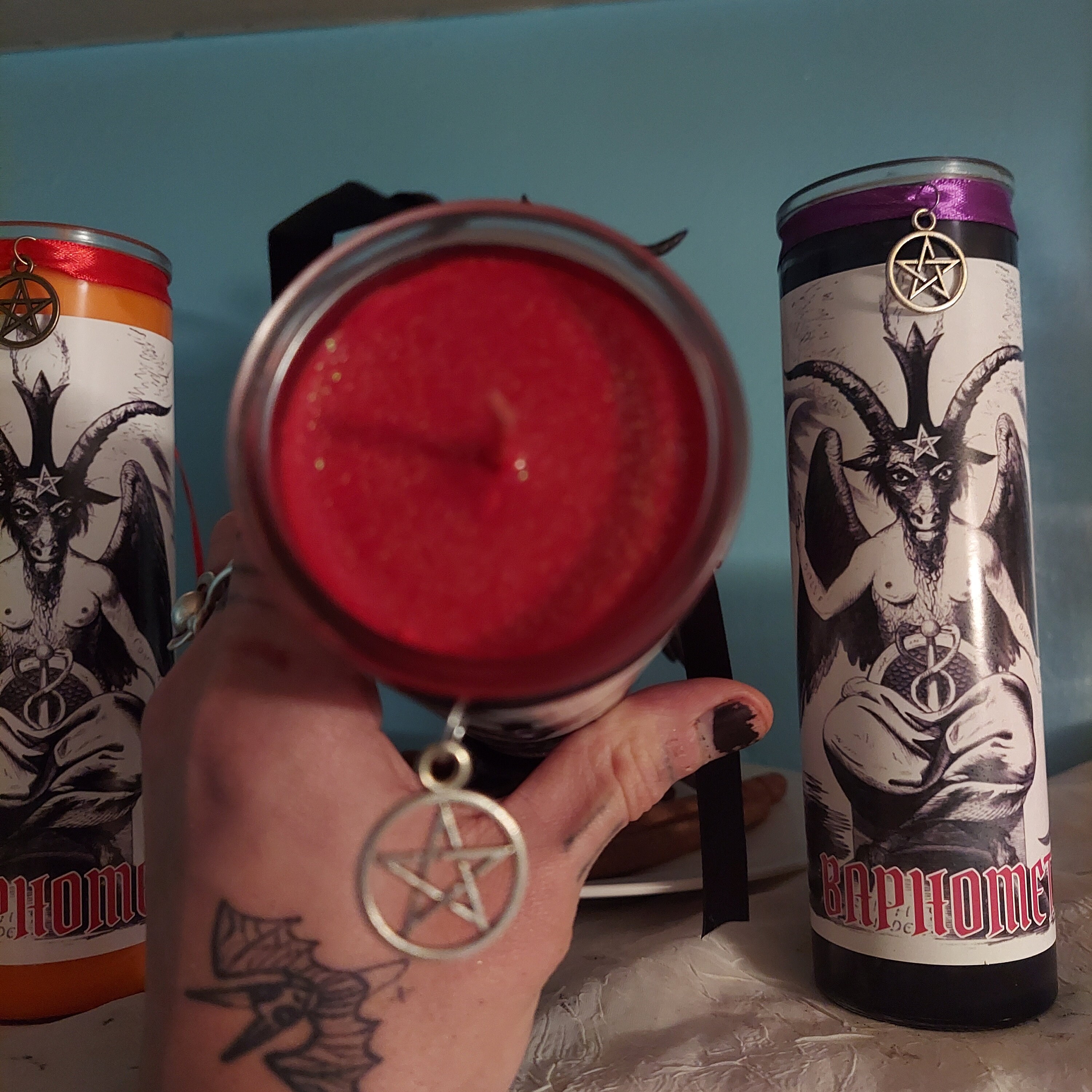 8" Handmade Baphomet Candle With Pentacle Charm. Occult Witchcraft ...