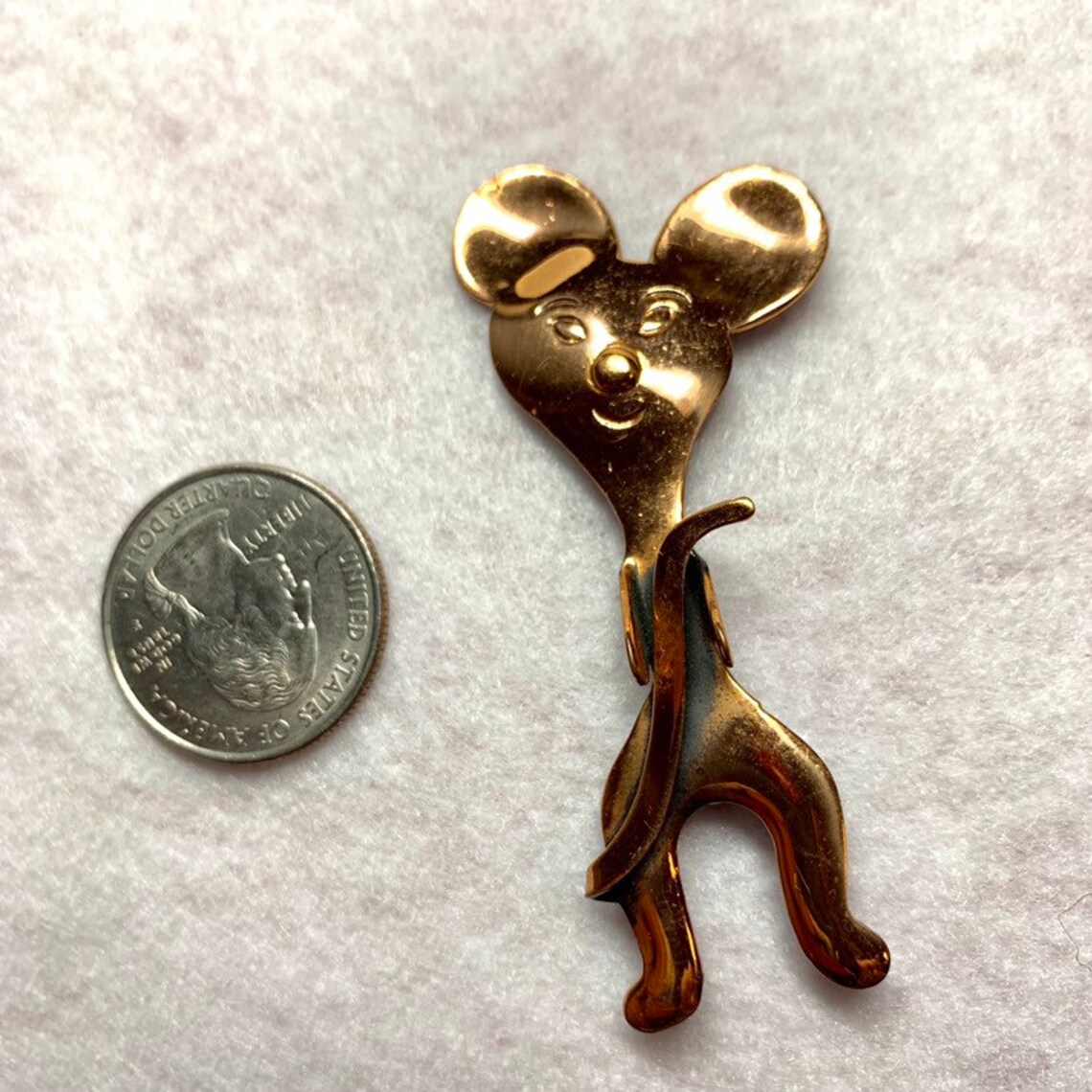Beautiful copper mouse brooch pin | Etsy